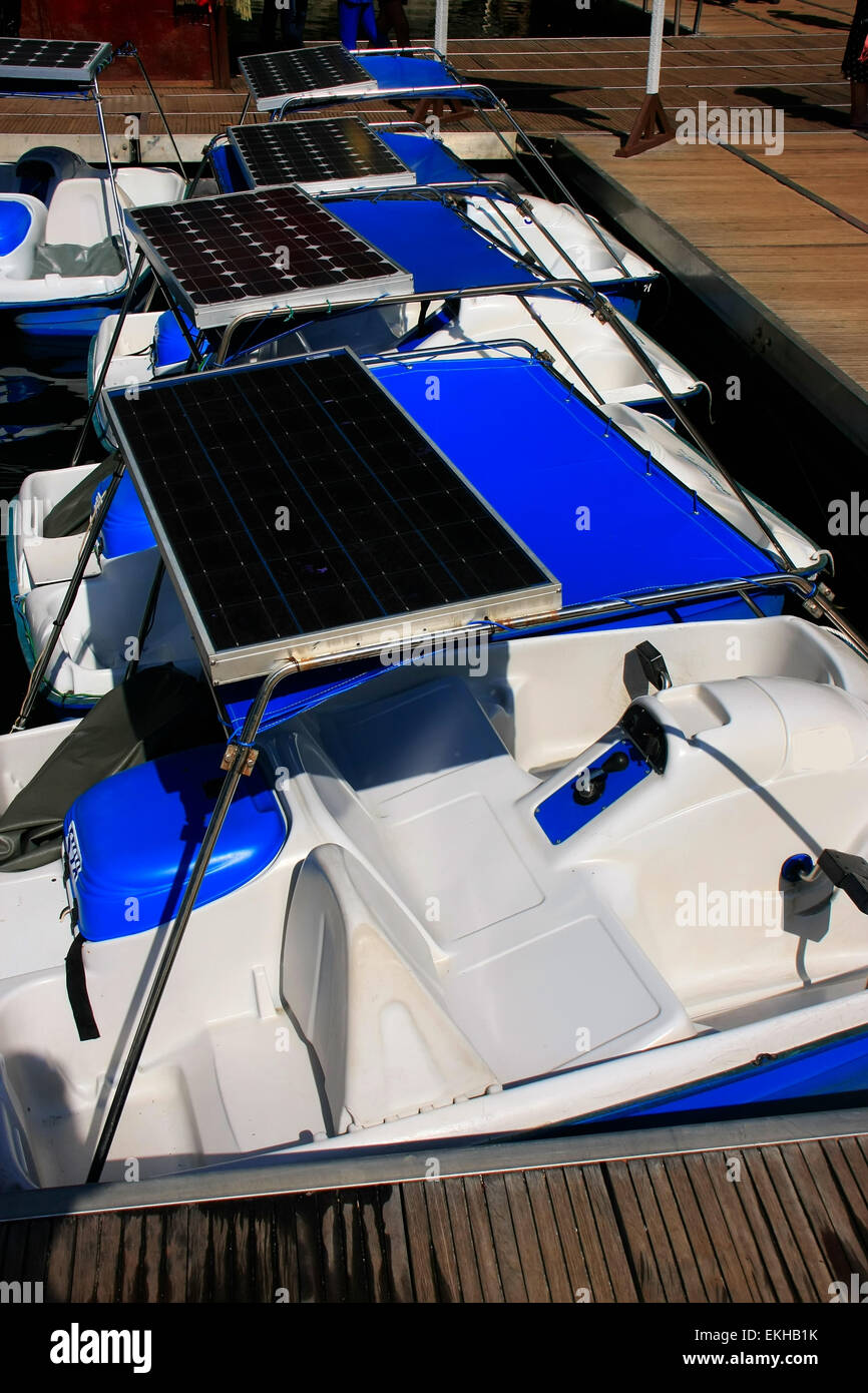 Pedal boats with solar panels at Pregnant Maiden lake, Marble Geoforest ...