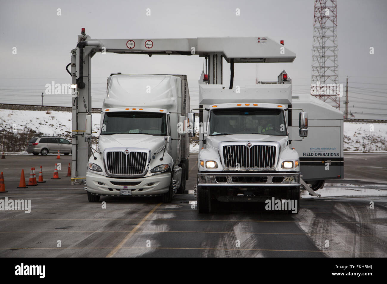 Mobile scanner used by the customs hi-res stock photography and images ...