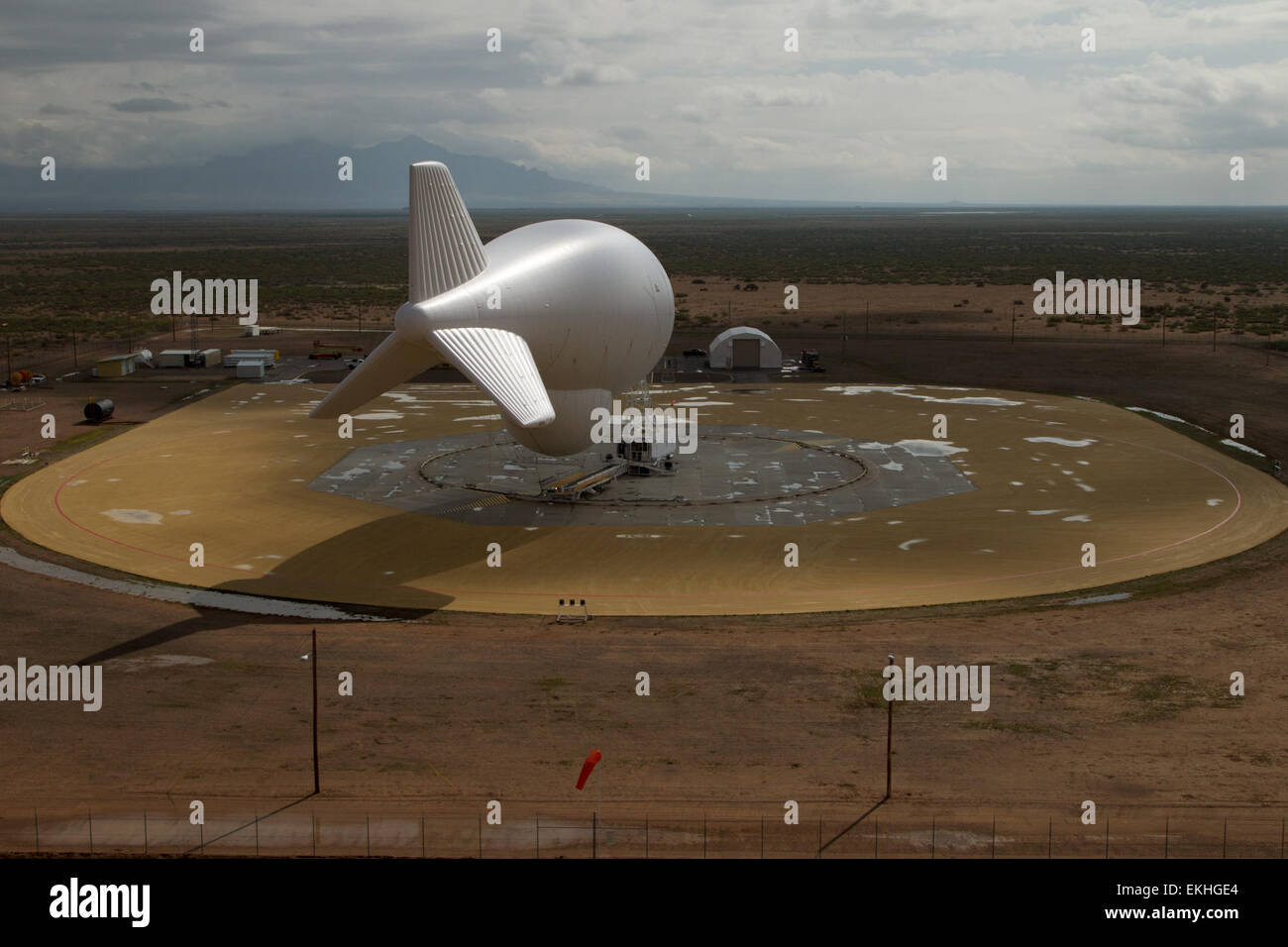 The Tethered Aerostat Radar System (TARS) in Deming, New Mexico, is ...
