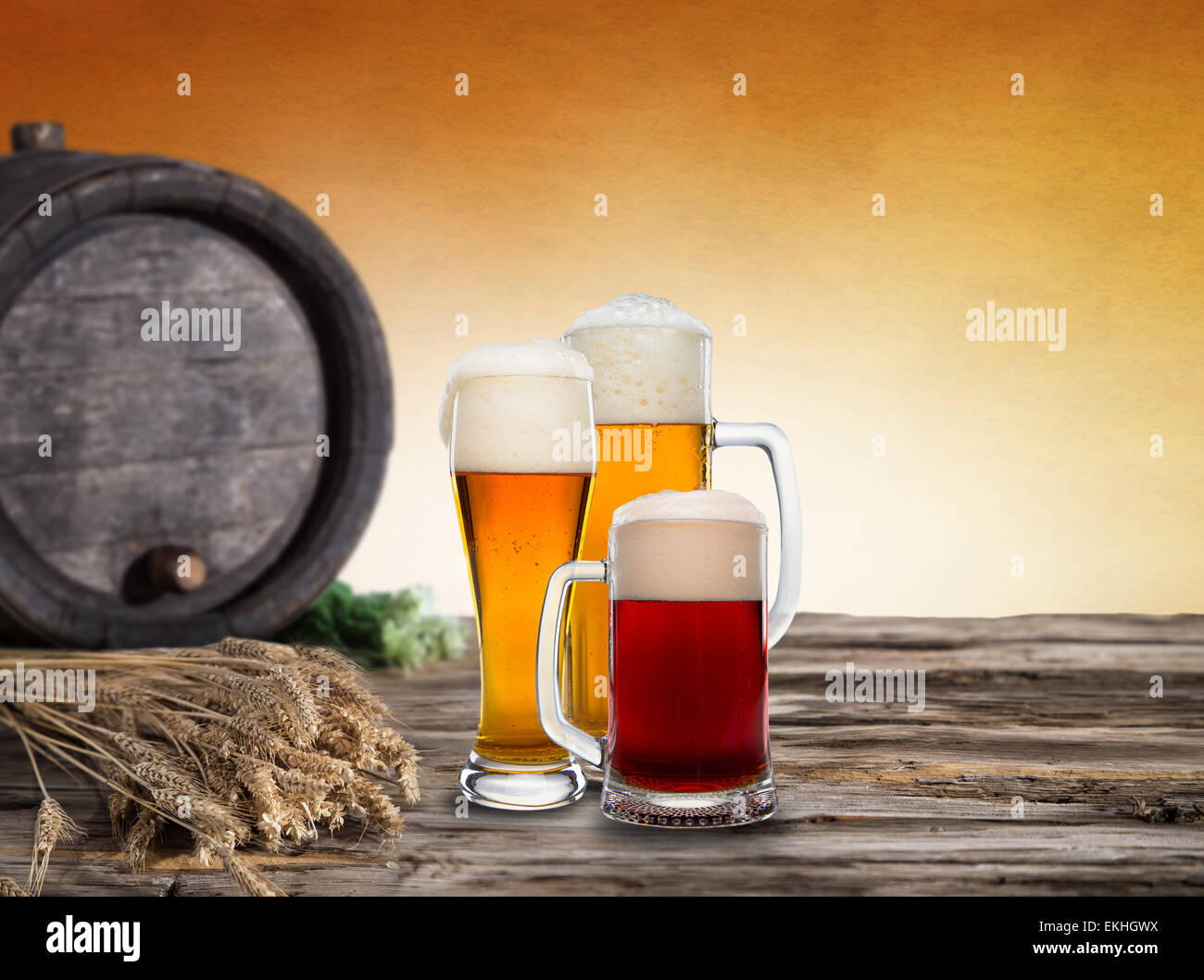 Still Life with a draft beer by the glass Stock Photo - Alamy