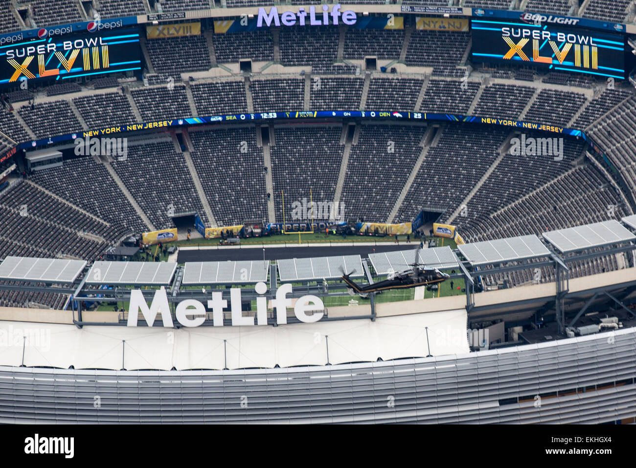 An OAM helicopter provided aerial patrols over MetLife Stadium ahead of ...