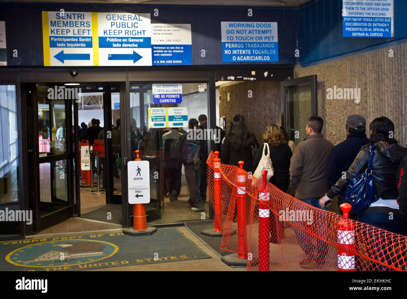 A photograph from 2012 shows a pedestrian crossing at the San Ysidro ...