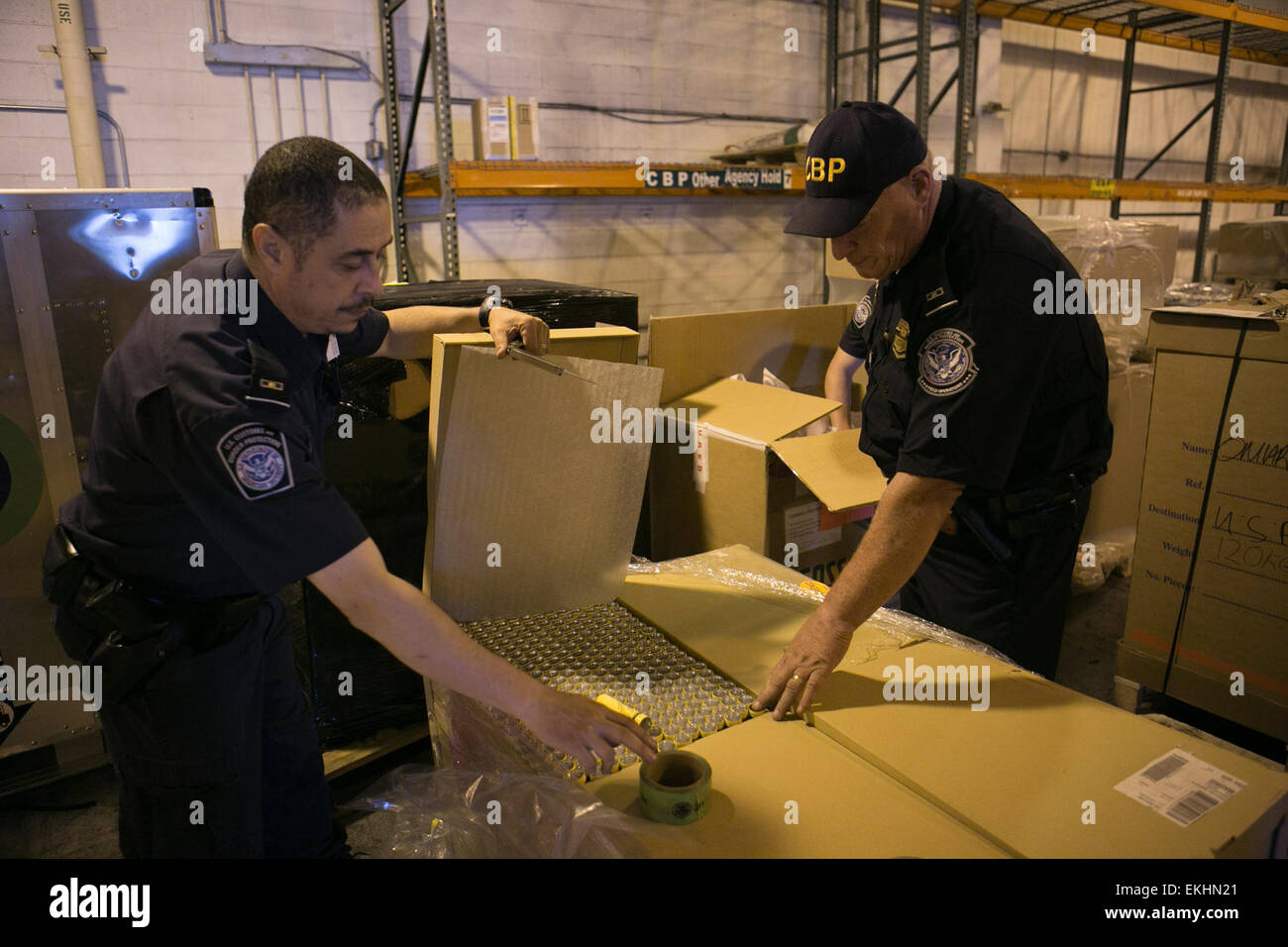 CBP officers conduct a thorough inspection of cargo arriving at the ...