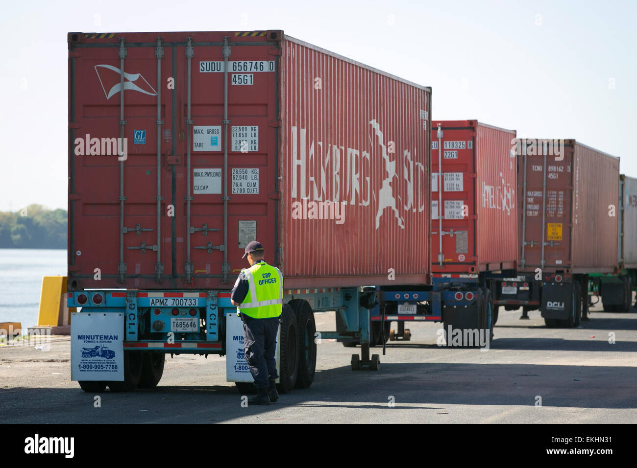 CBP officers conduct routine inspections of seaport containers arriving ...