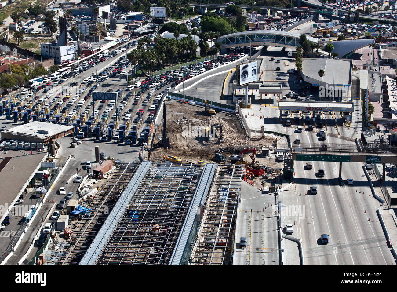 A view of heavy border traffic at the San Ysidro Primary Port of Entry ...