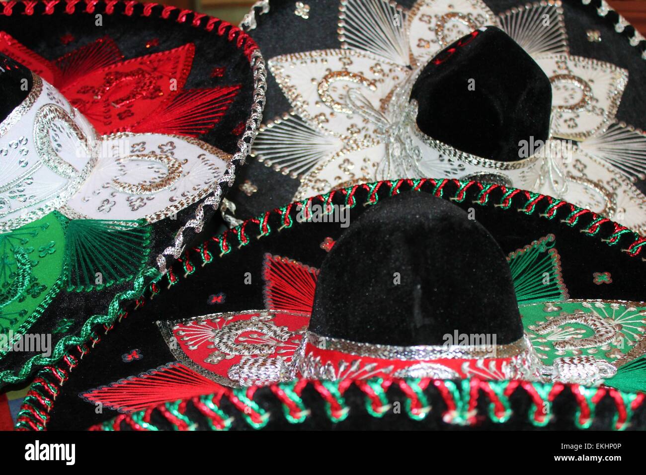 Mexico sombrero hat with sequins and silver thread Stock Photo - Alamy