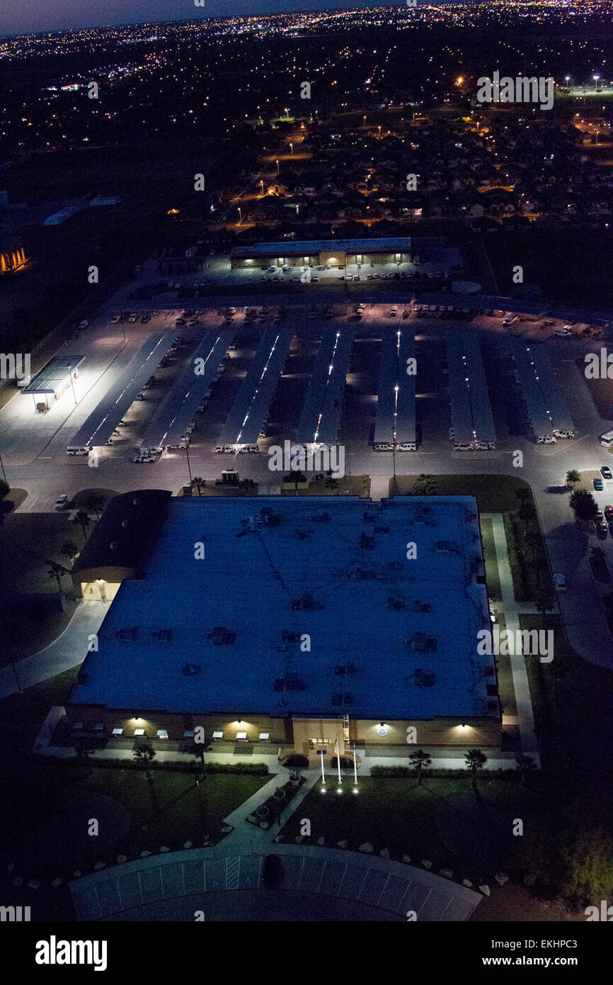 Aerial view of a U.S. Border Patrol station in the Rio Grande Valley ...