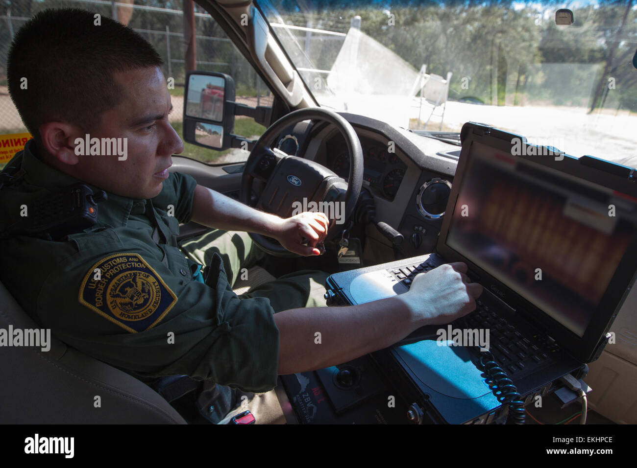 South Texas Border Patrol agent conducts a Non-Intrusive Inspection ...