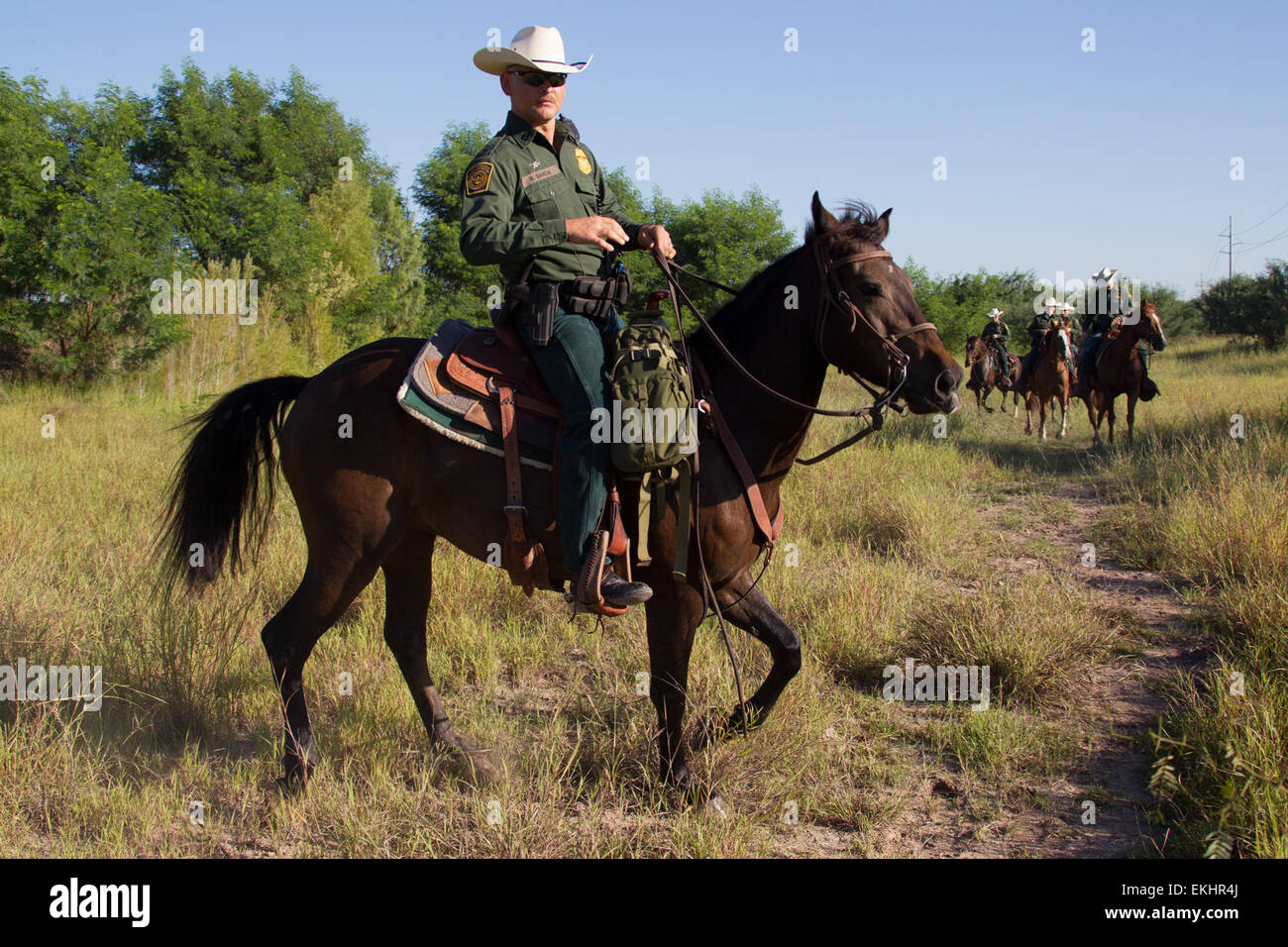 U.S. Border Patrol agents from the McAllen station conduct mounted ...