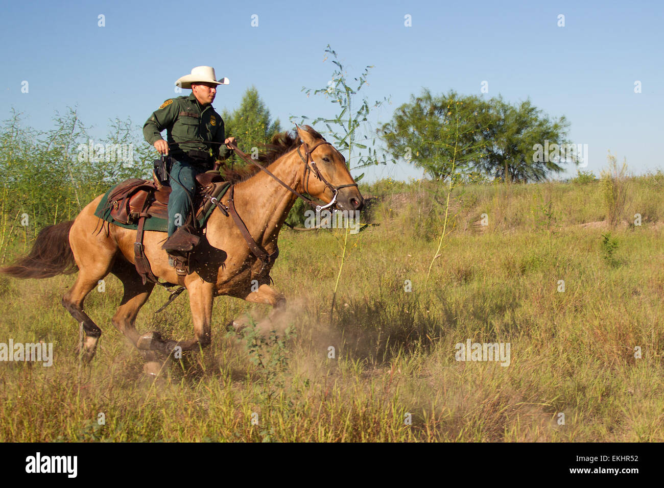 Border Patrol agents from McAllen, Texas, conduct mounted patrols on ...