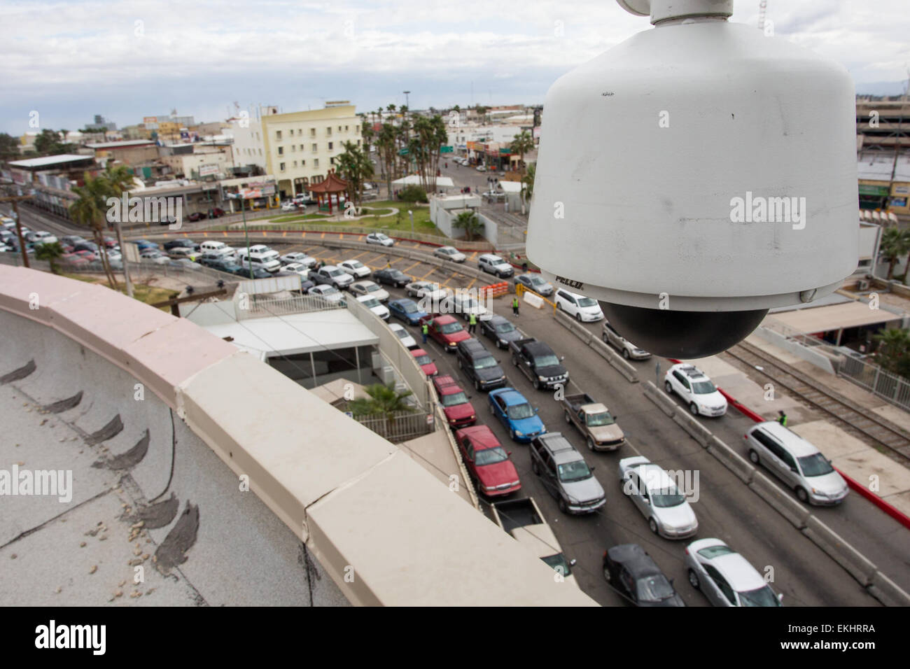 A surveillance camera captures traffic entering Primary at the Calexico ...