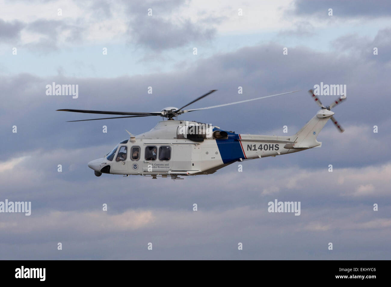 A U.S. Customs and Border Protection helicopter conducts aerial patrols ...
