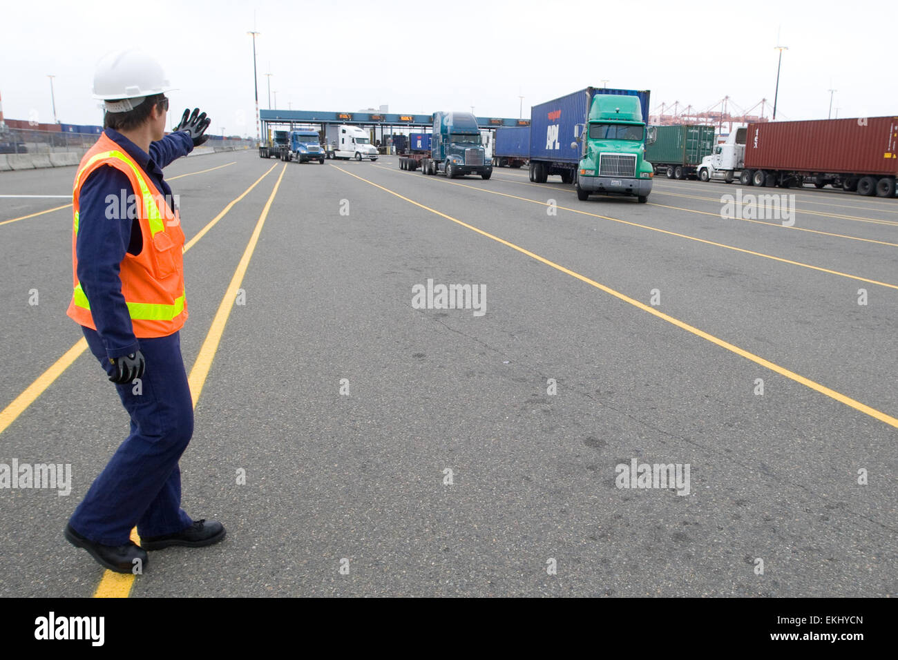 U.S. Customs and Border Protection officers at a port of entry ...