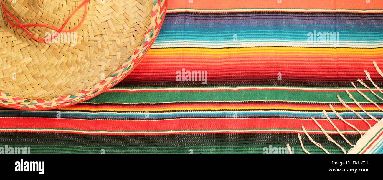 Mexican traditional handwoven rug poncho fiesta with stripes and ready ...