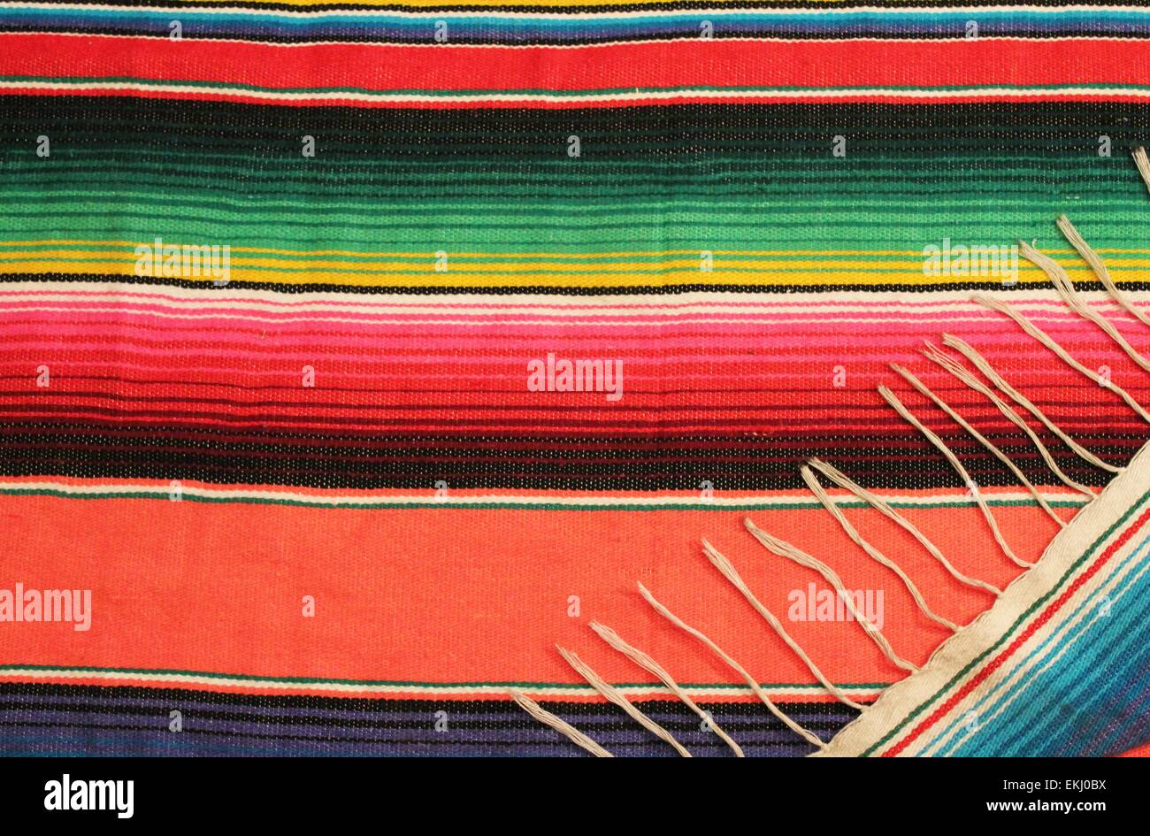 Mexican traditional handwoven rug poncho fiesta with stripes Cinco de ...