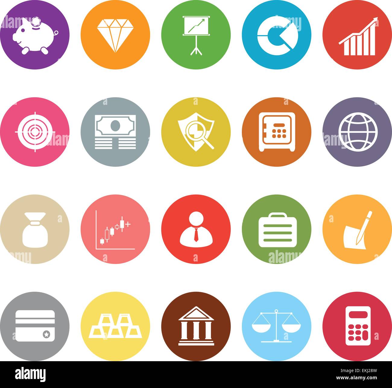 Finance flat icons on white background, stock vector Stock Vector Image ...