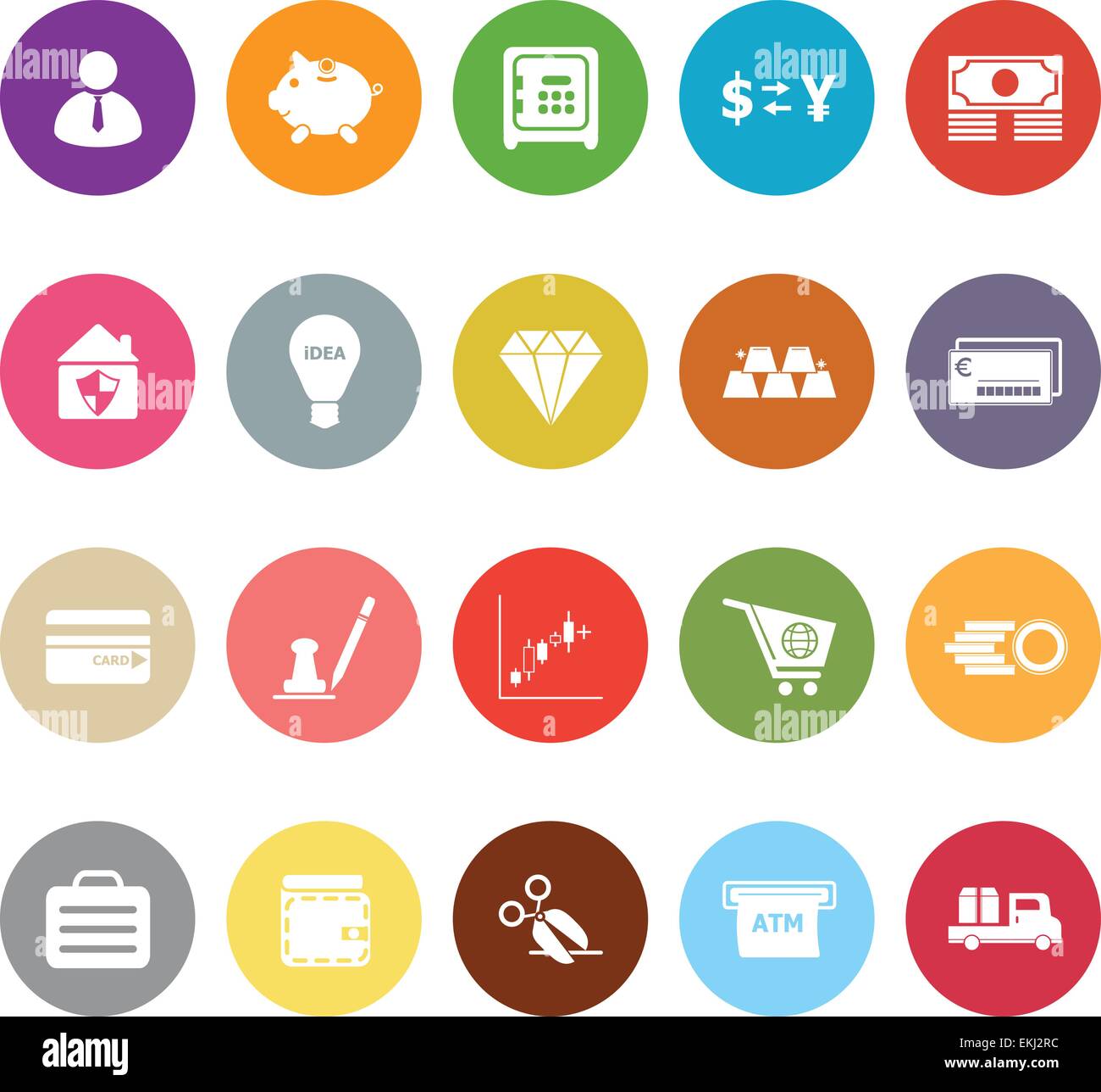 Money flat icons on white background, stock vector Stock Vector Image ...