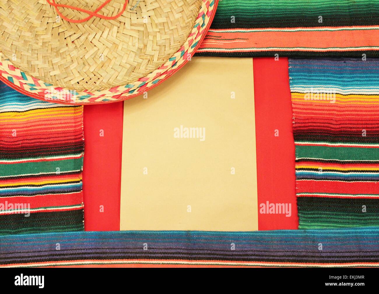 Mexico frame background poncho serape with copyspace Stock Photo - Alamy