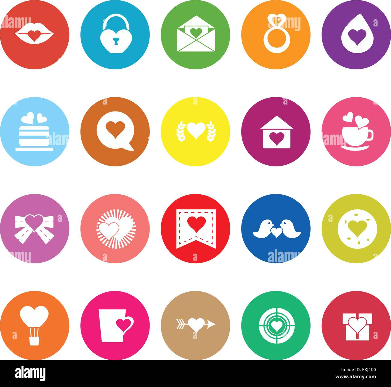 Heart element flat icons on white background, stock vector Stock Vector ...