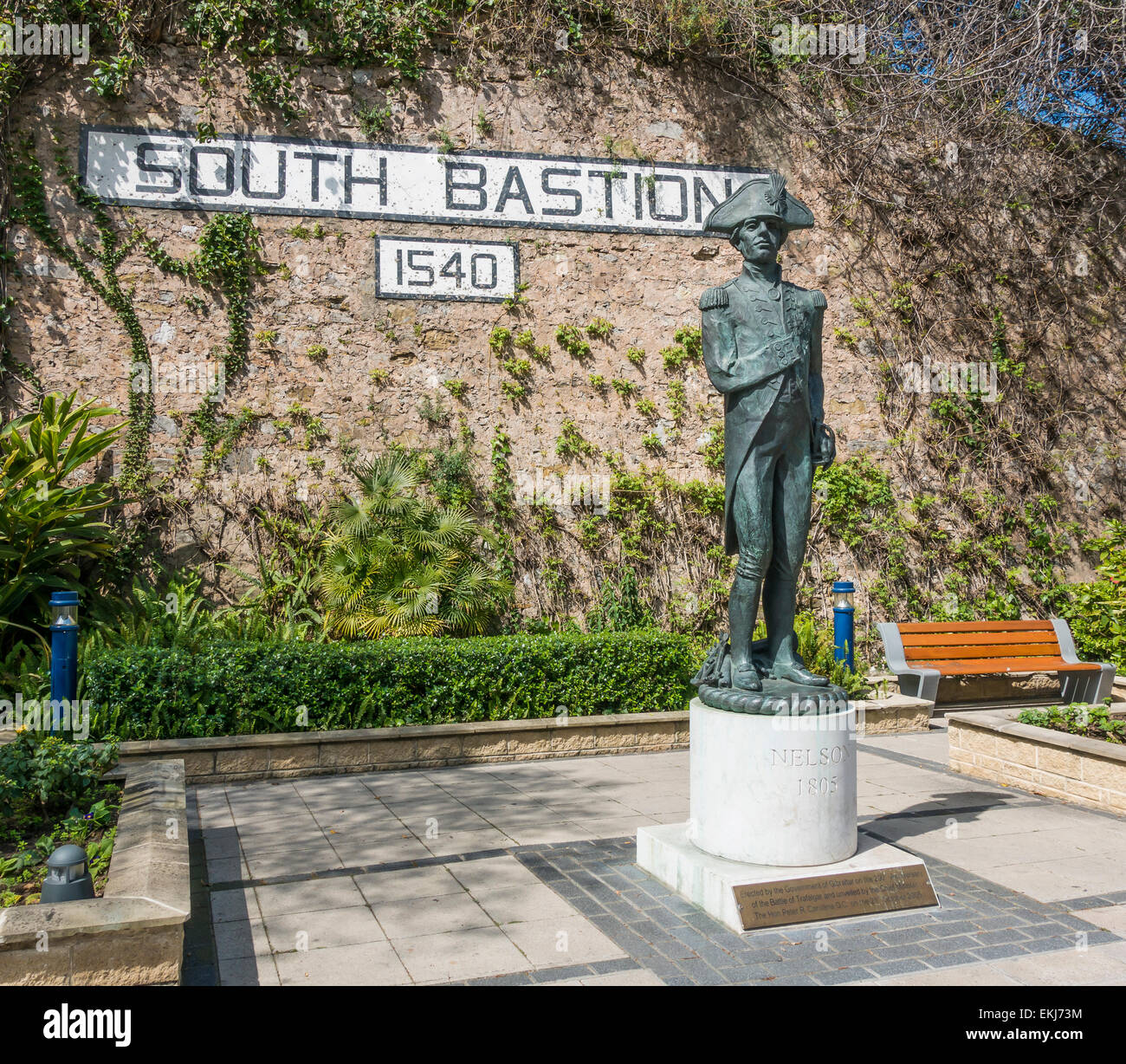 Statue of Horatio Nelson South Bastion Gibraltar Stock Photo - Alamy