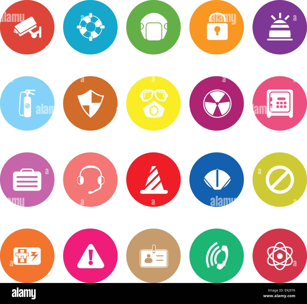 Safety flat icons on white background, stock vector Stock Vector Image ...