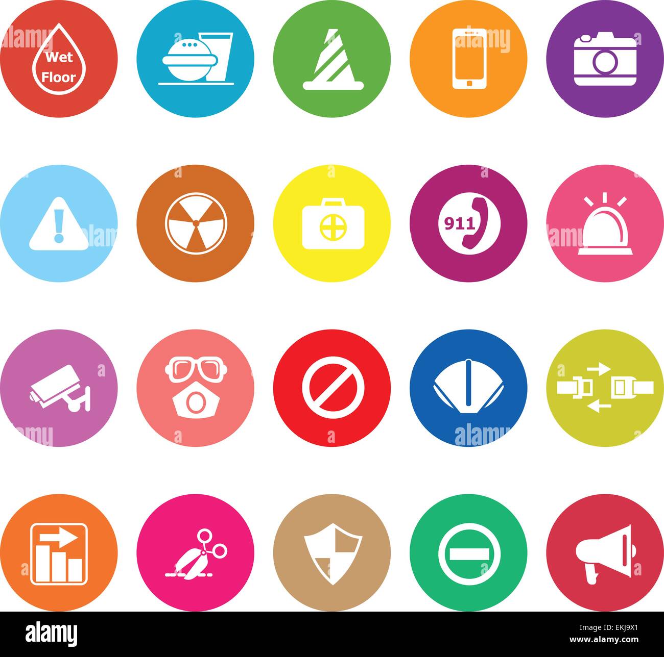 General useful flat icons on white background, stock vector Stock ...