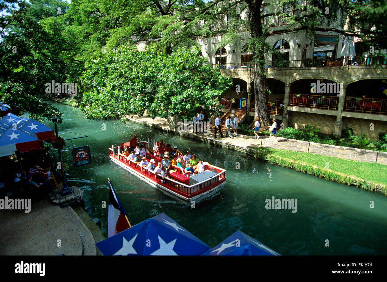 Floating down the Paseo del Rio, San Antonio, Texas, USA Stock Photo ...