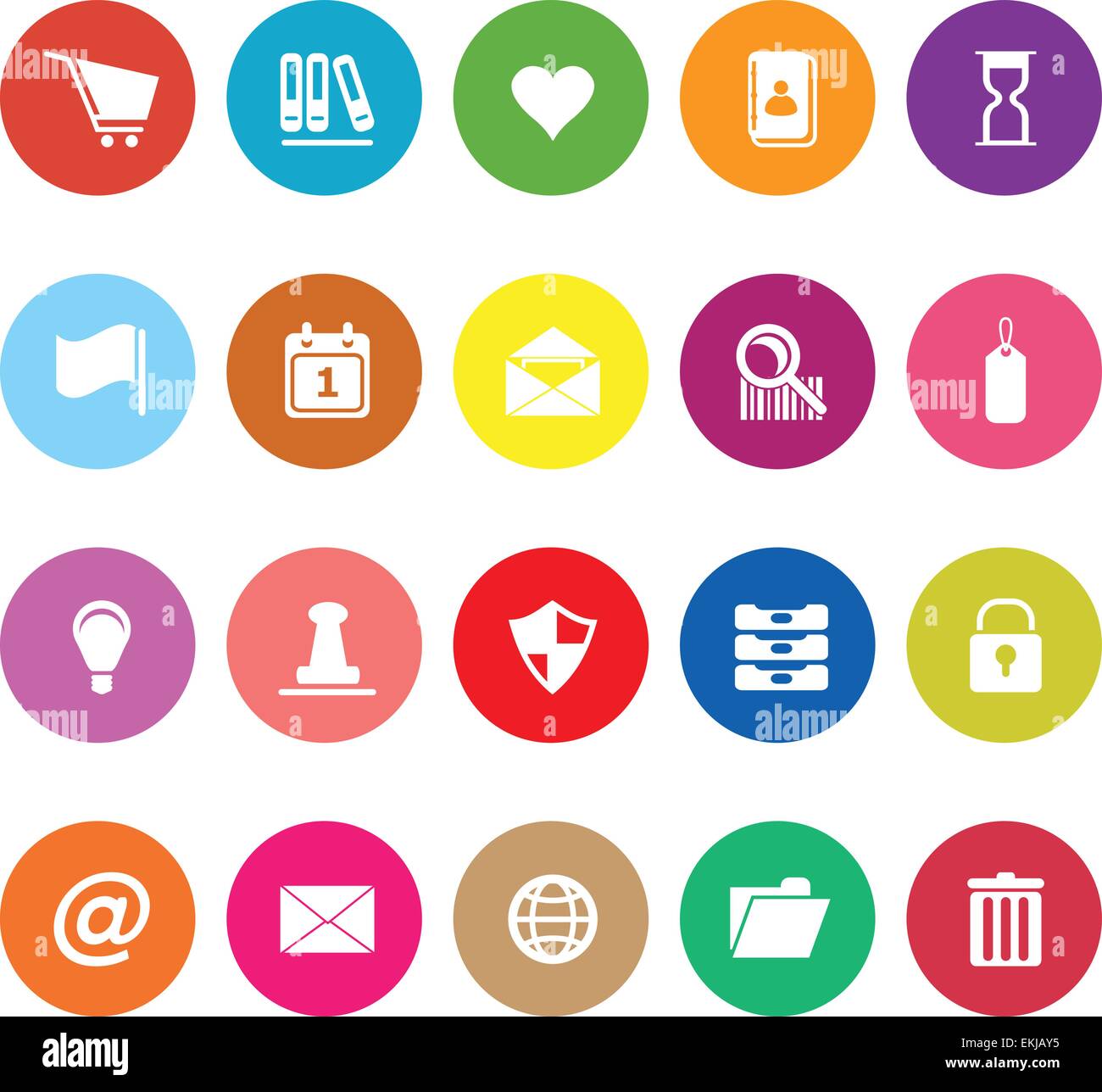 General folder flat icons on white background, stock vector Stock ...