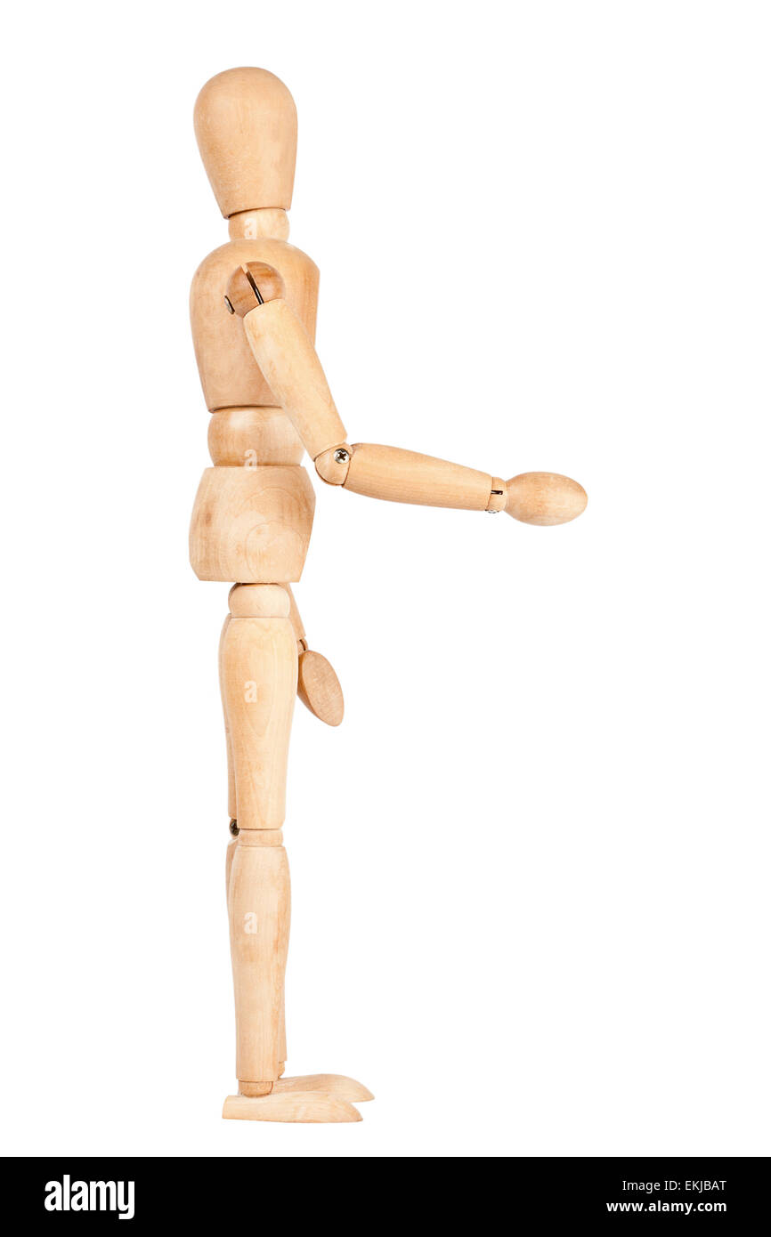 Wooden dummy isolated on a white background Stock Photo - Alamy