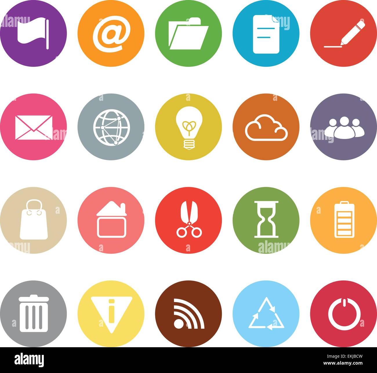 Web and Internet flat icons on white background, stock vector Stock ...