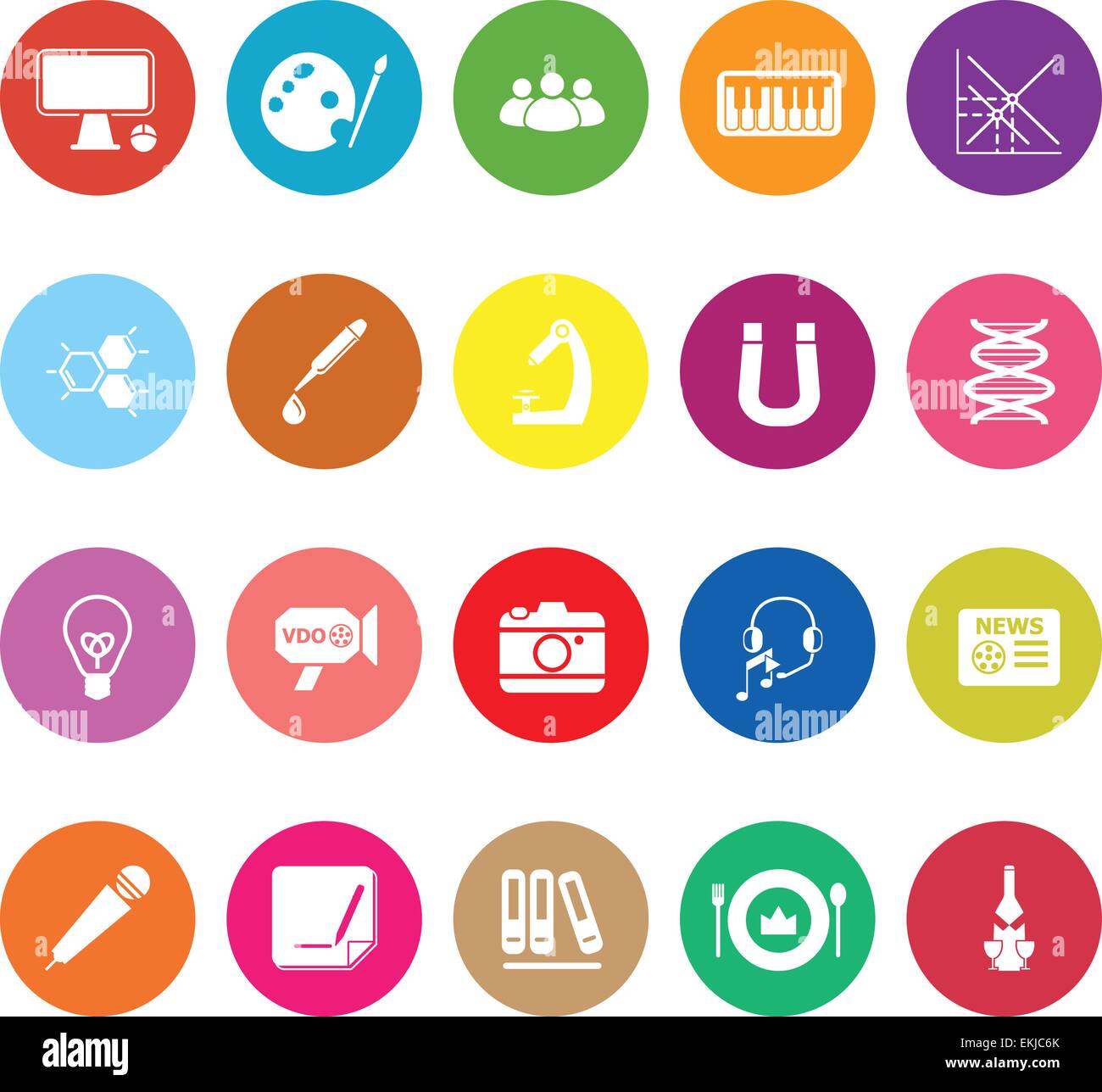General learning flat icons on white background, stock vector Stock ...