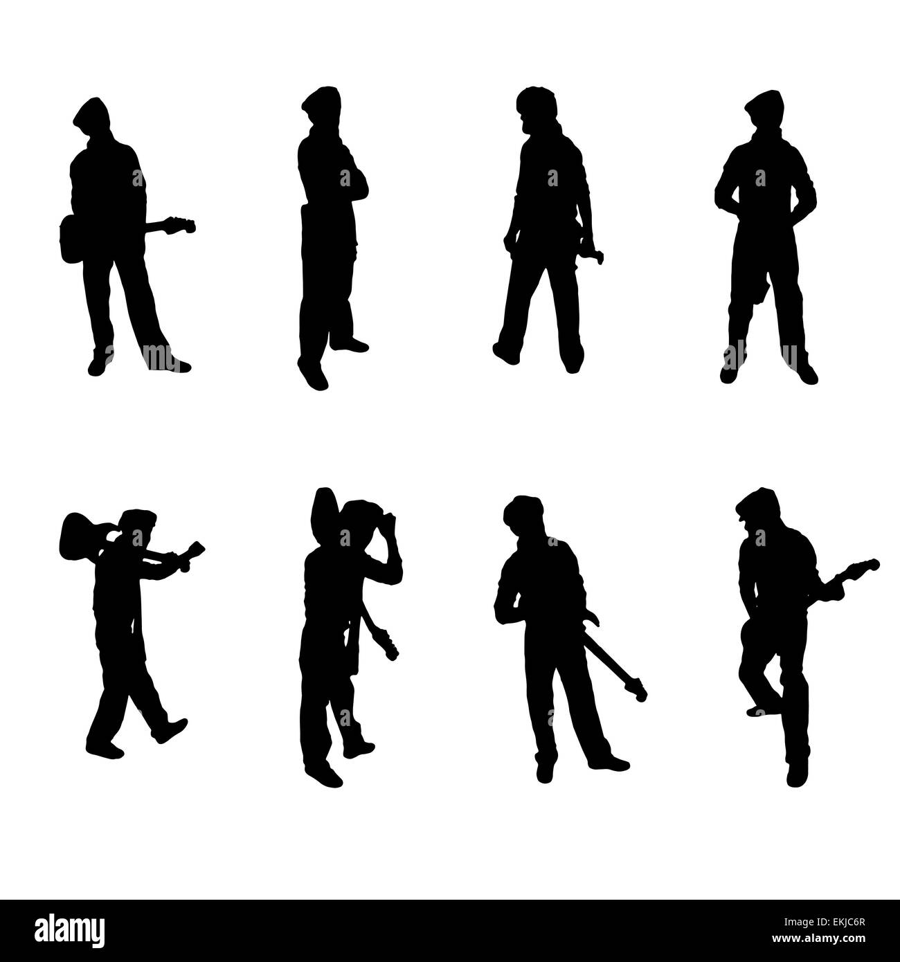 Male guitar player isolated Black and White Stock Photos & Images - Alamy