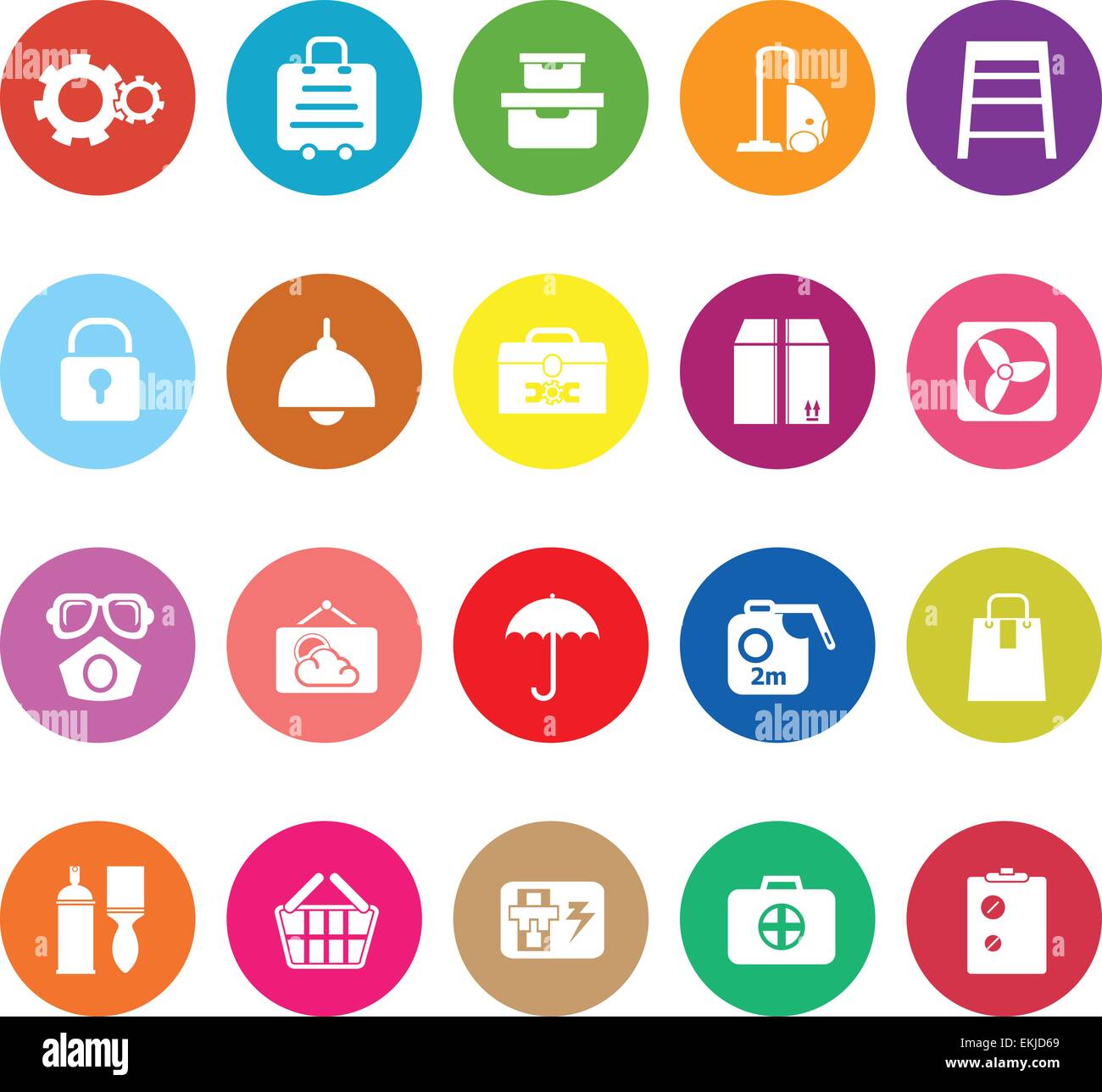 Home storage flat icons on white background, stock vector Stock Vector ...