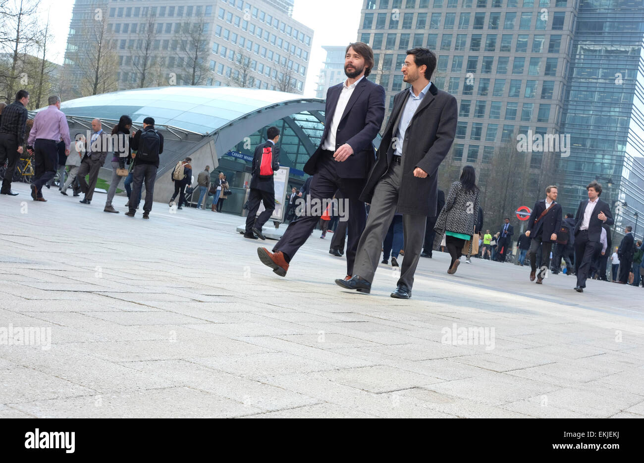 office workers outside canary wharf station, london, england Stock ...