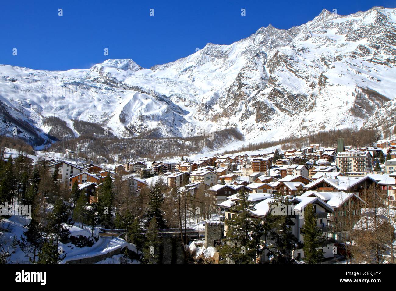 Saas Fee village, Alps, Swtzerland Stock Photo - Alamy