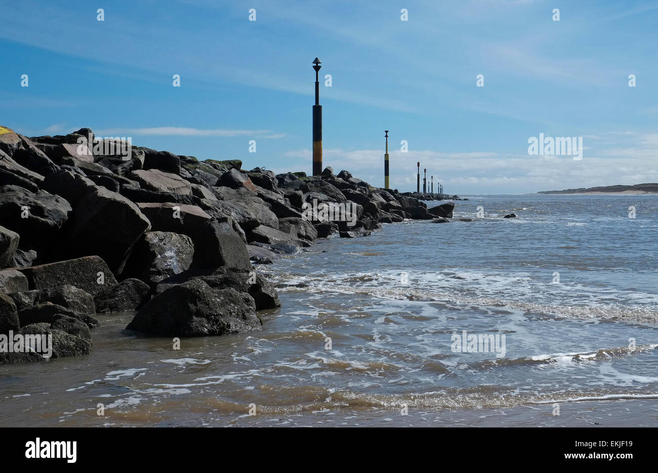 stone sea defenses, sea palling, norfolk, england Stock Photo - Alamy