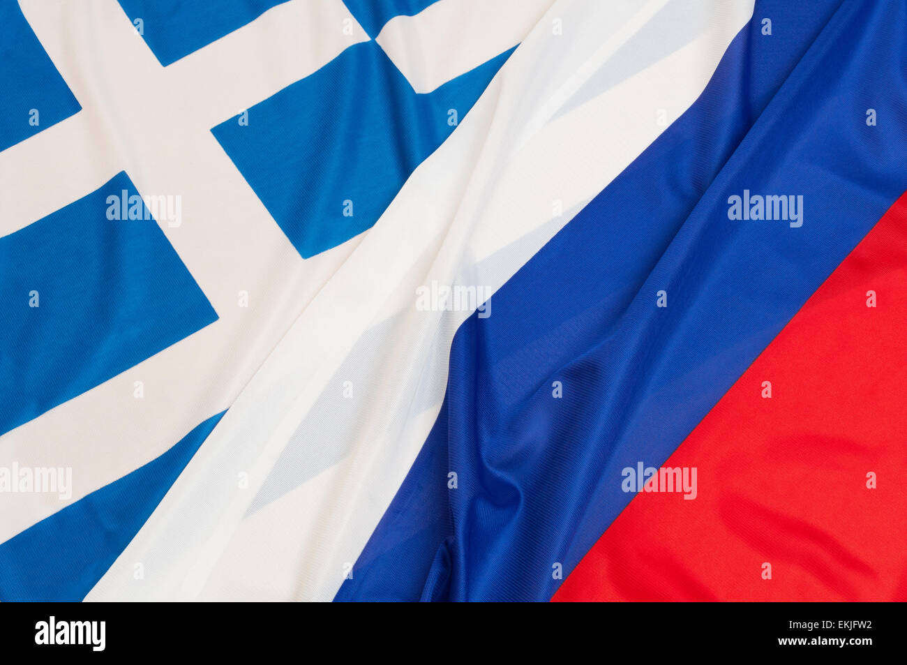Close up of flags of Russia and Greece Stock Photo - Alamy