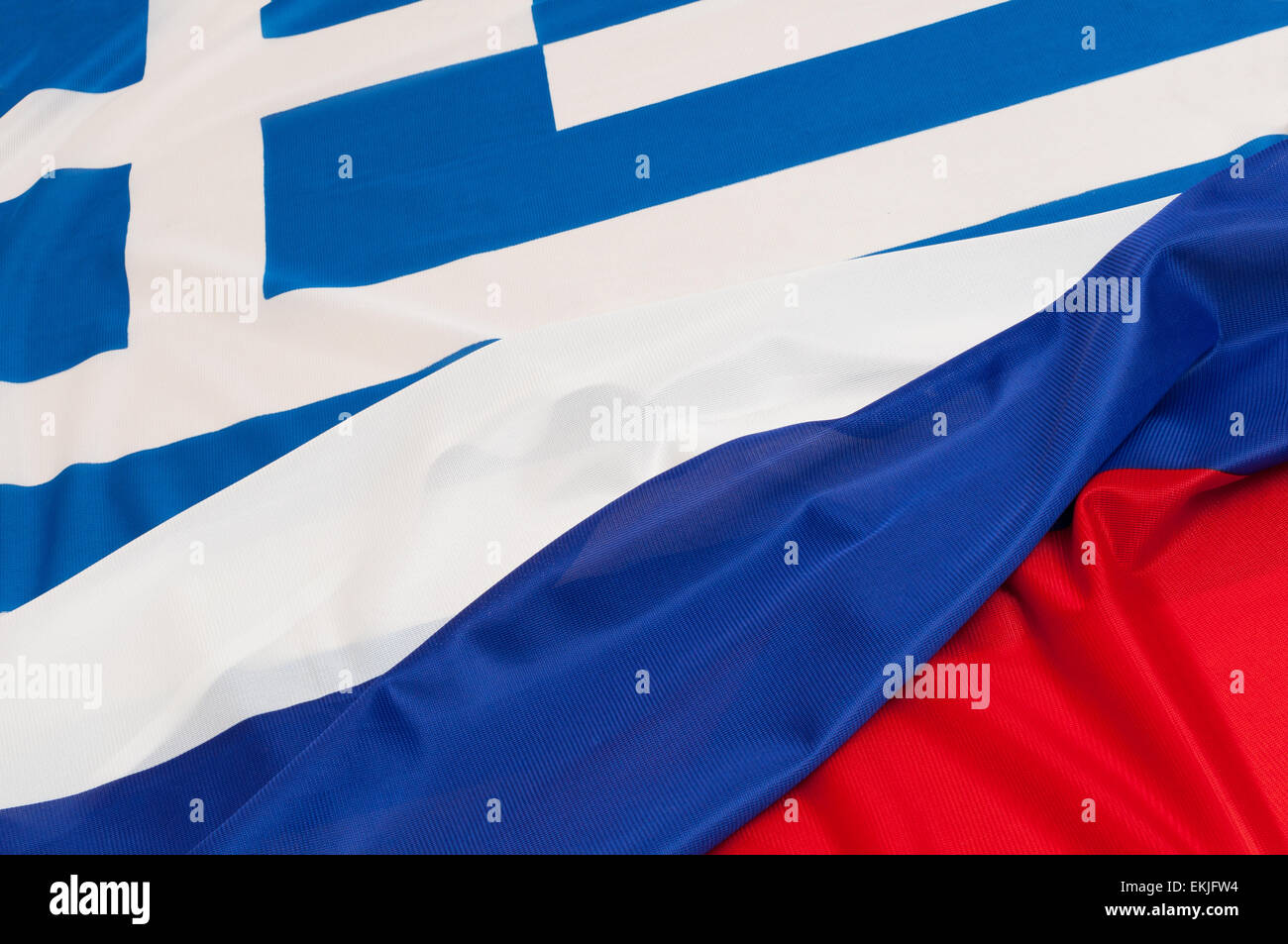Close up of flags of Russia and Greece Stock Photo - Alamy