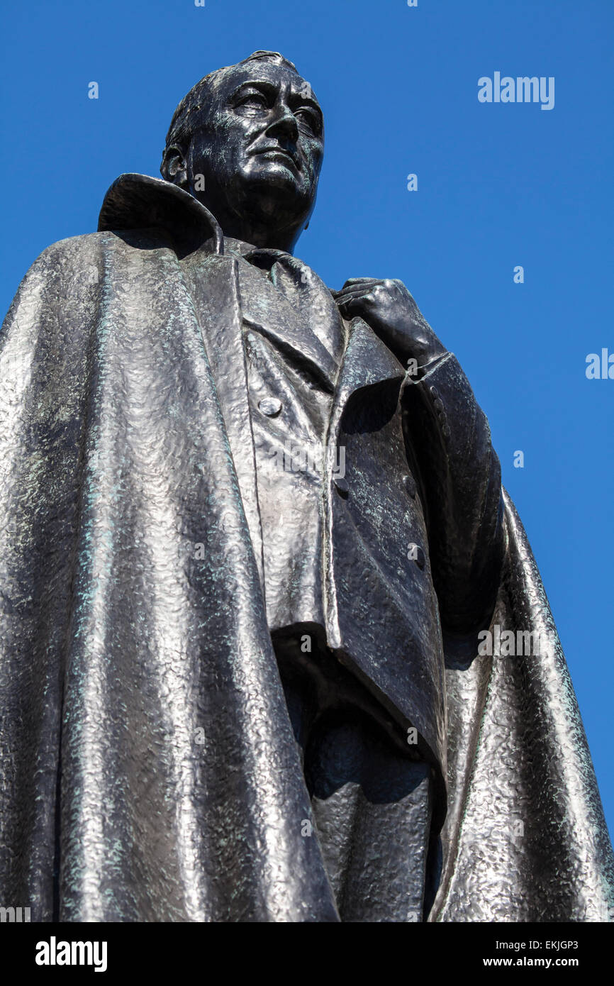 A statue of Franklin D. Roosevelt (the 32nd President of the United ...