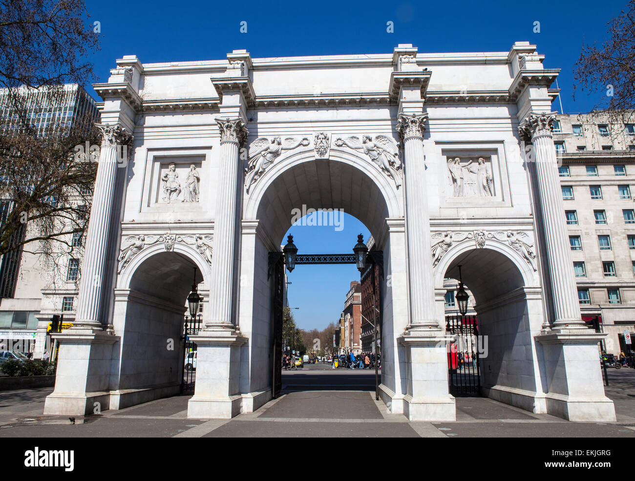 A view of the magnificent Marble Arch in London Stock Photo - Alamy