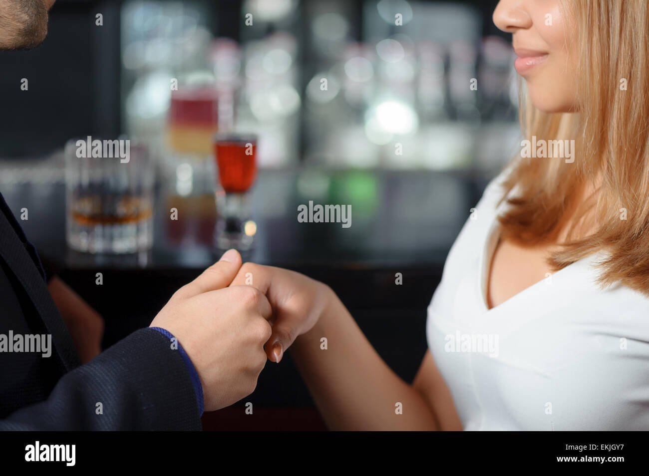 Handshake with a beautiful girl Stock Photo - Alamy