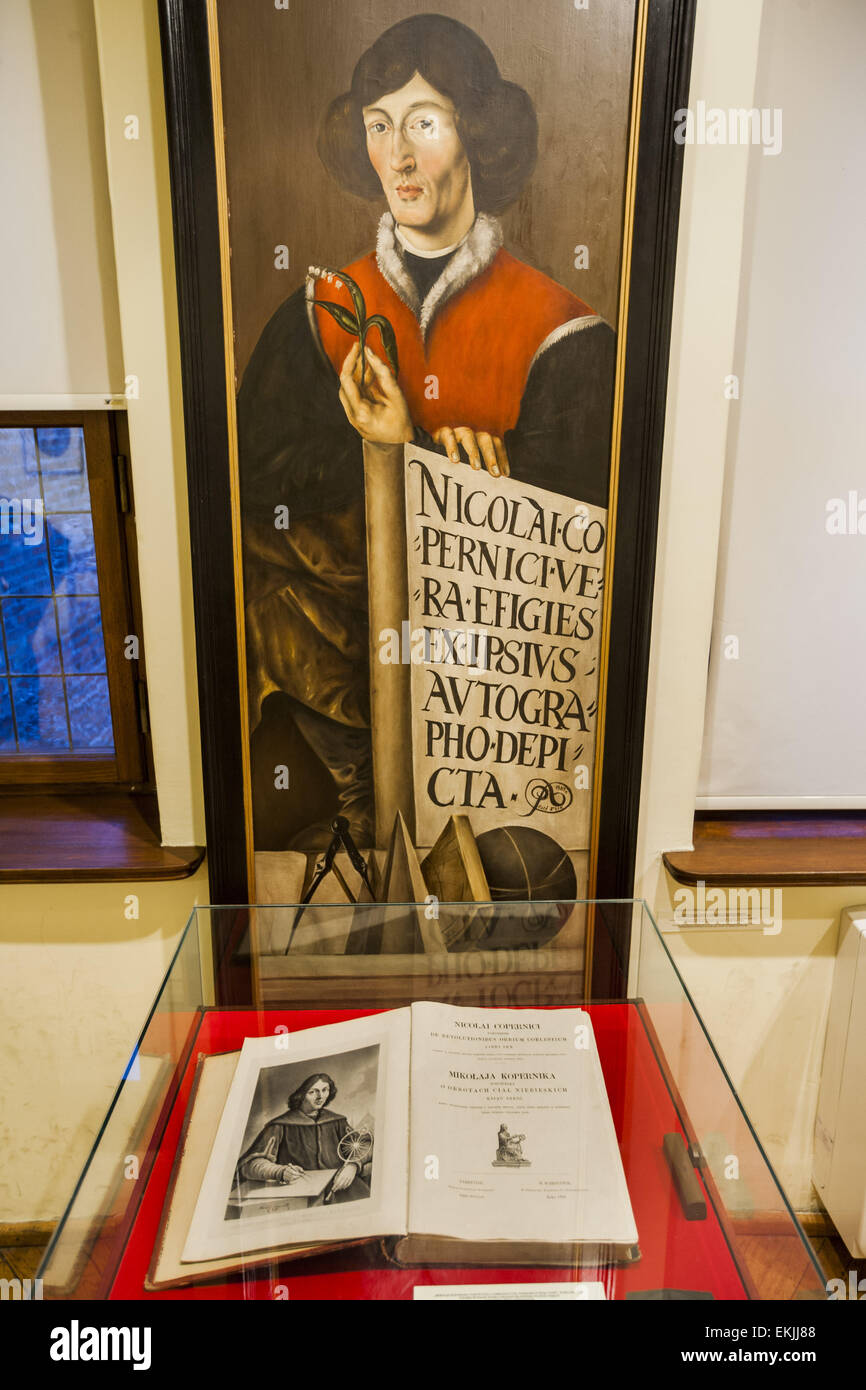 Torun, Poland. 2nd Jan, 2015. Portrait of Nicolaus Copernicus over a a ...