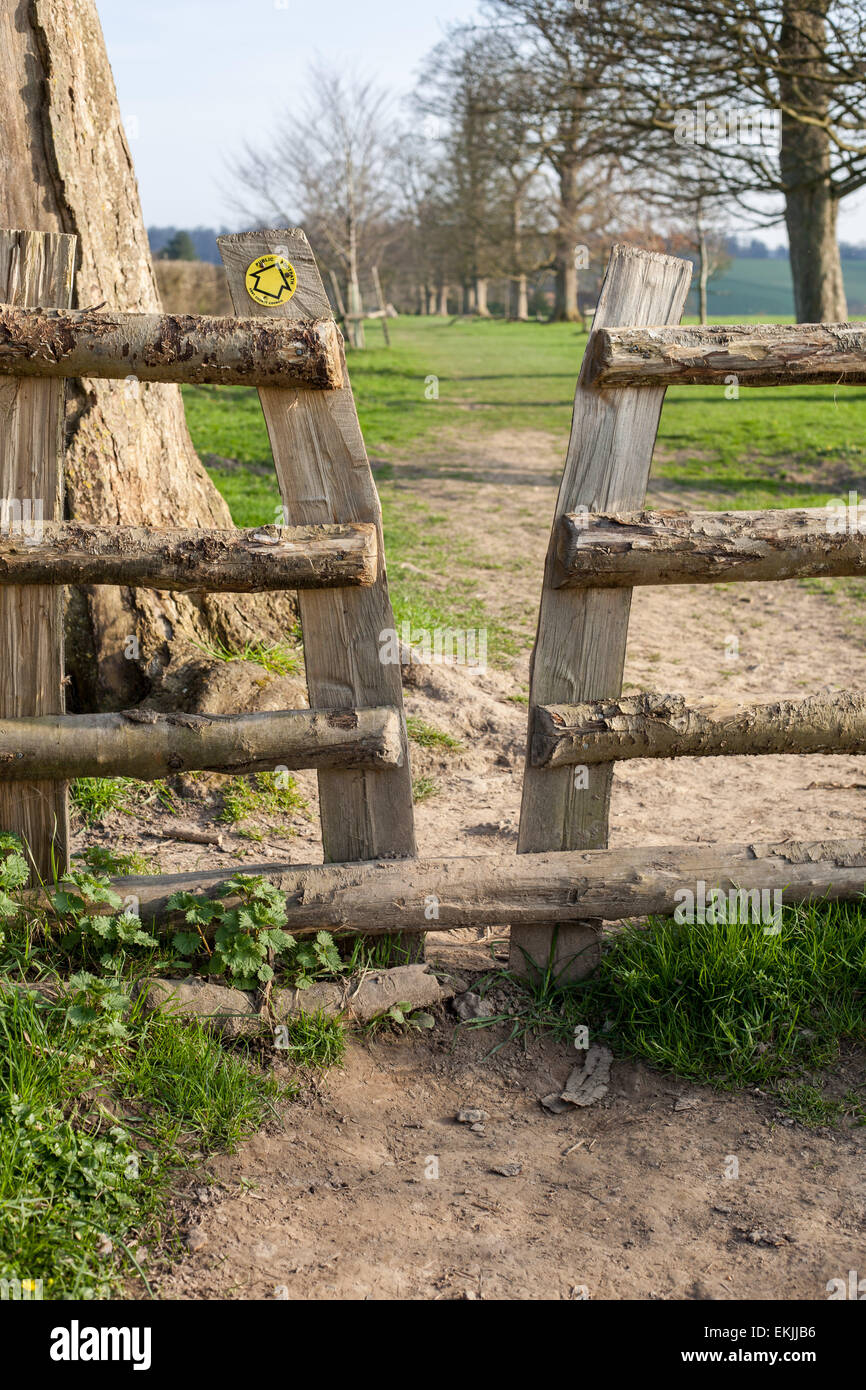 A wooden squeeze gate in the countryside in Kent, England Stock Photo ...