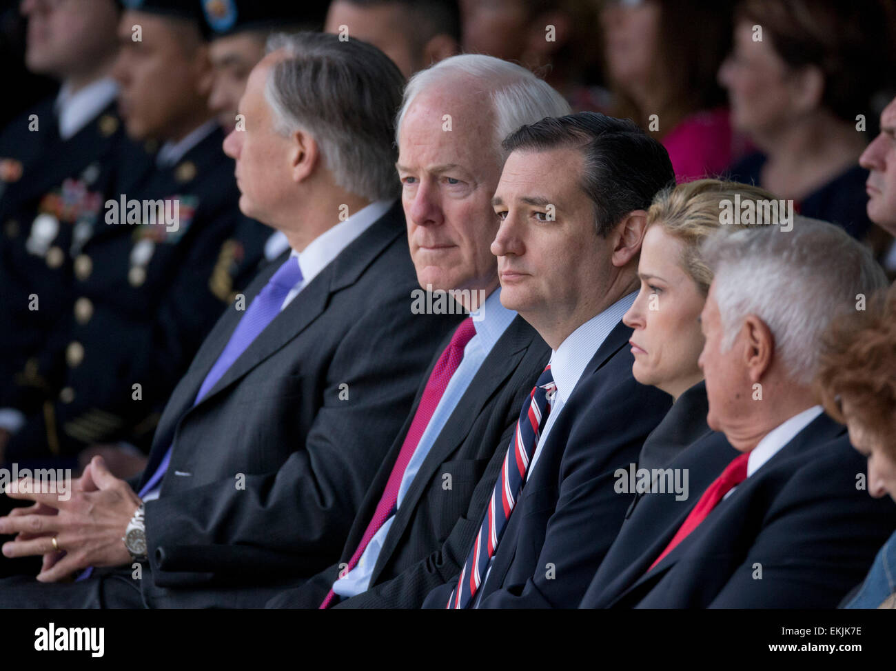 U.S. Senators John Cornyn, l, and Ted Cruz of Texas at ceremony ...