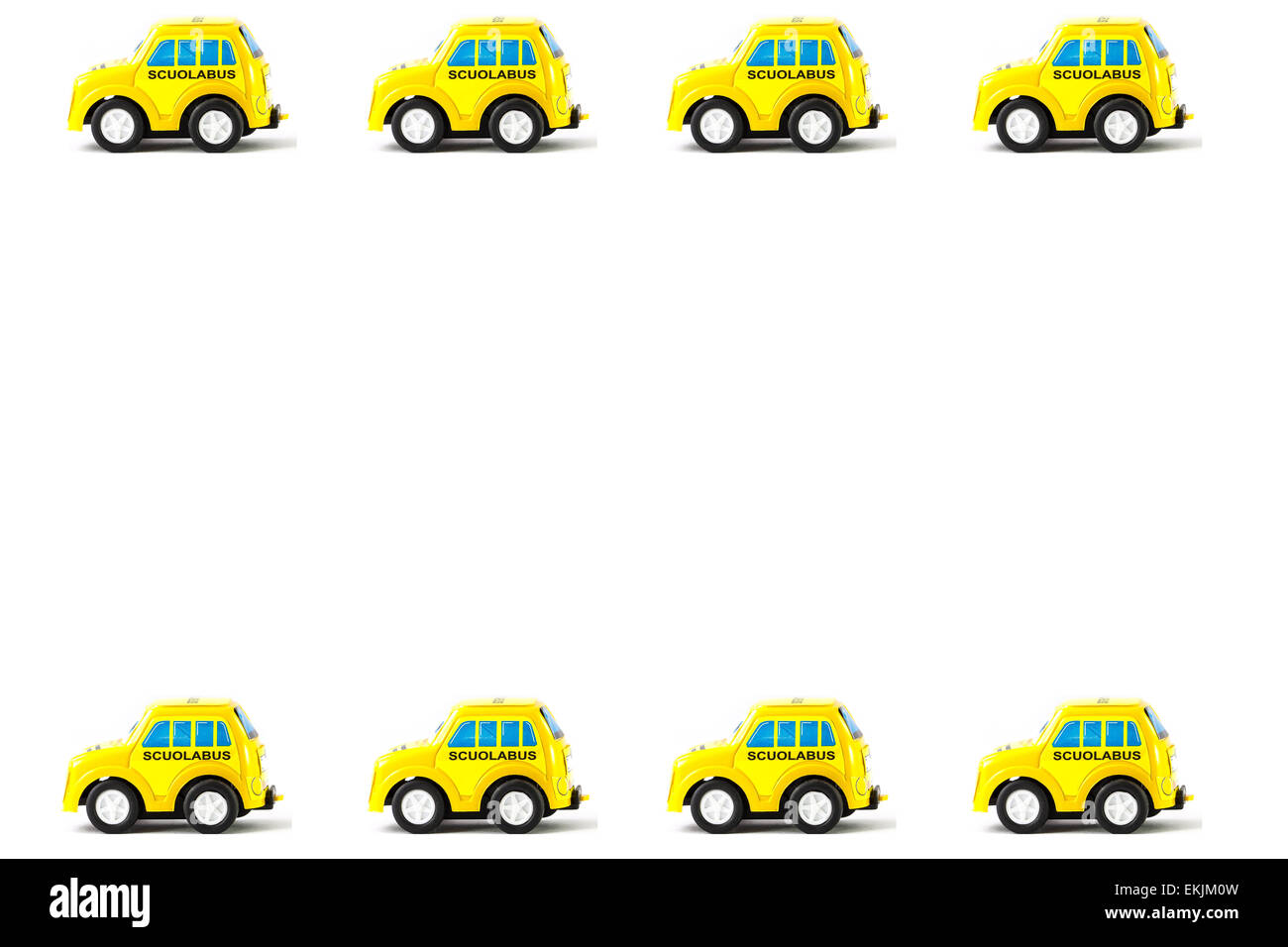 Frame of Schoolbus Toy car, white background Stock Photo - Alamy
