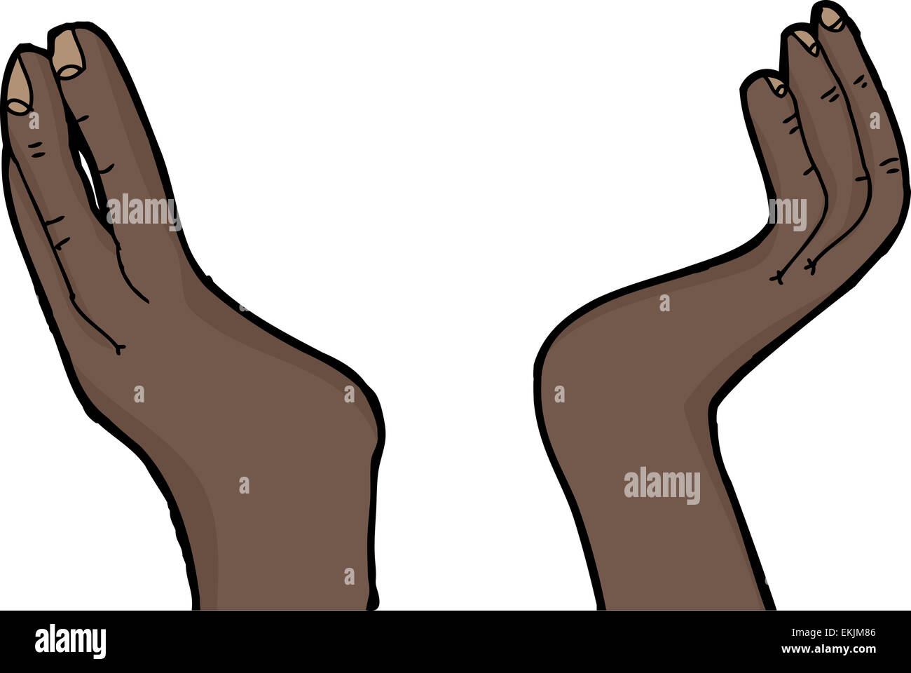 Pair of open hands holding blank space Stock Photo - Alamy