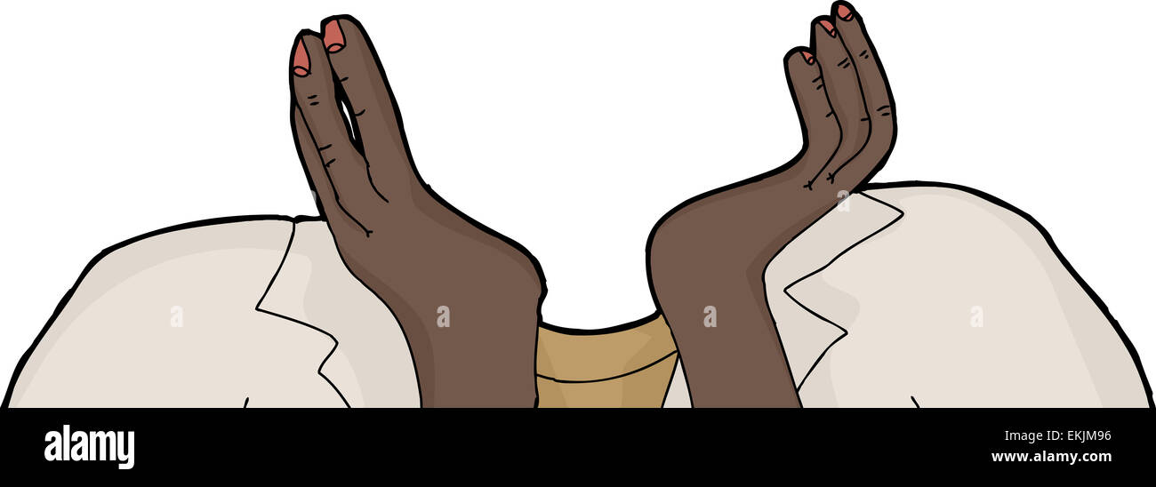 Hand drawn cartoon of isolated hands and shoulders Stock Photo - Alamy