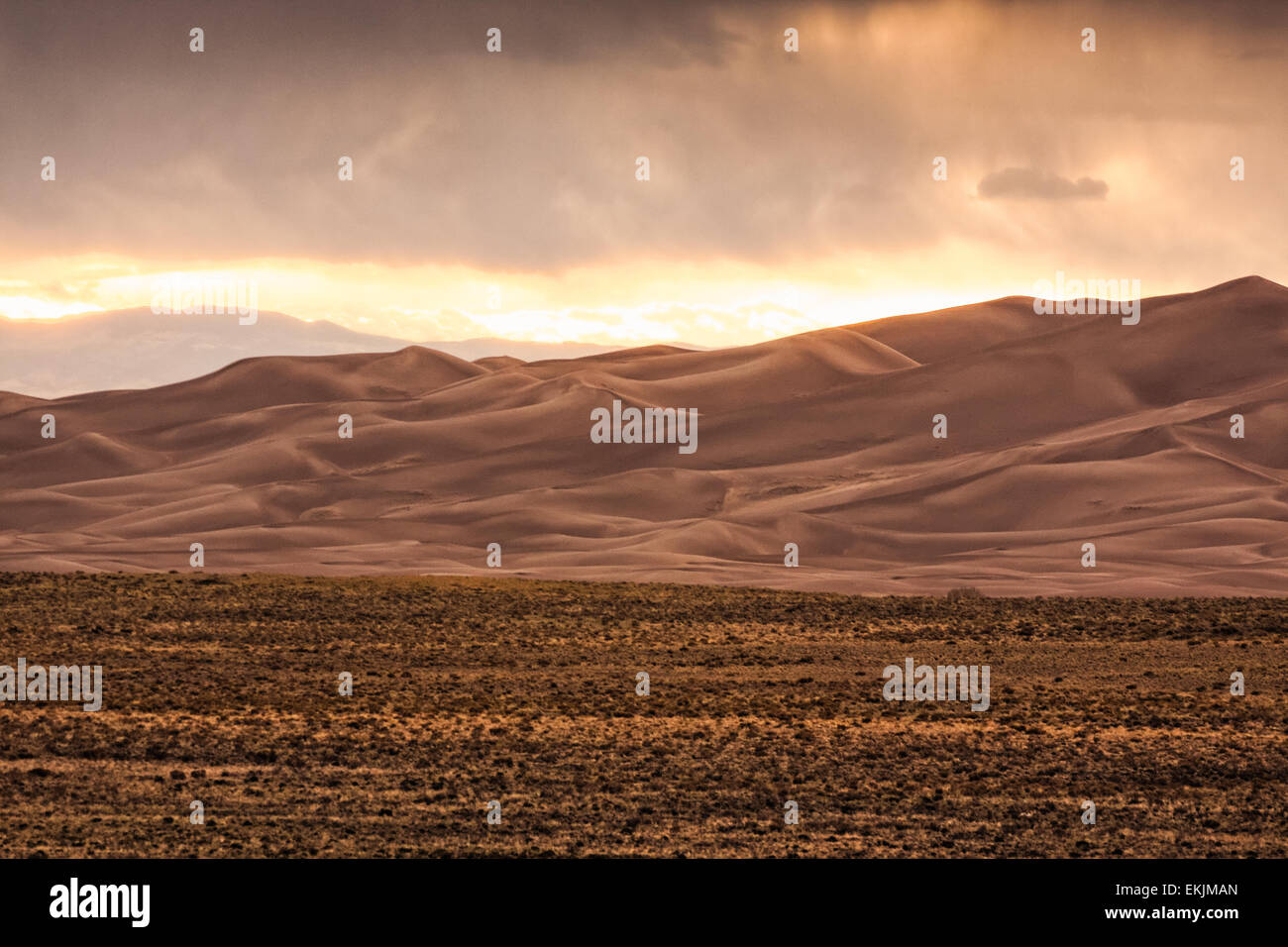 Sunset over the Great Sand Dunes Stock Photo - Alamy