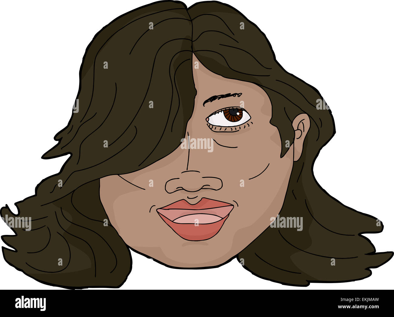Face of beautiful Hispanic woman over white background Stock Photo - Alamy