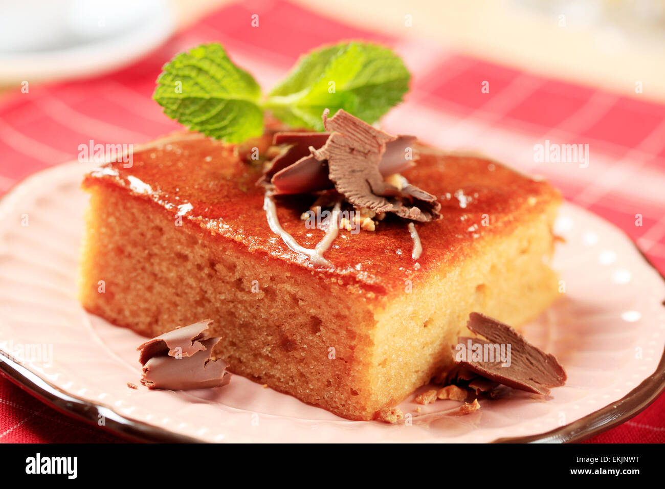 Piece of gingerbread cake glazed with syrup Stock Photo - Alamy